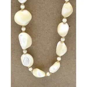 Unbranded | Jewelry | Long Mother Of Pearl Shell Nugget Bead Necklace ...